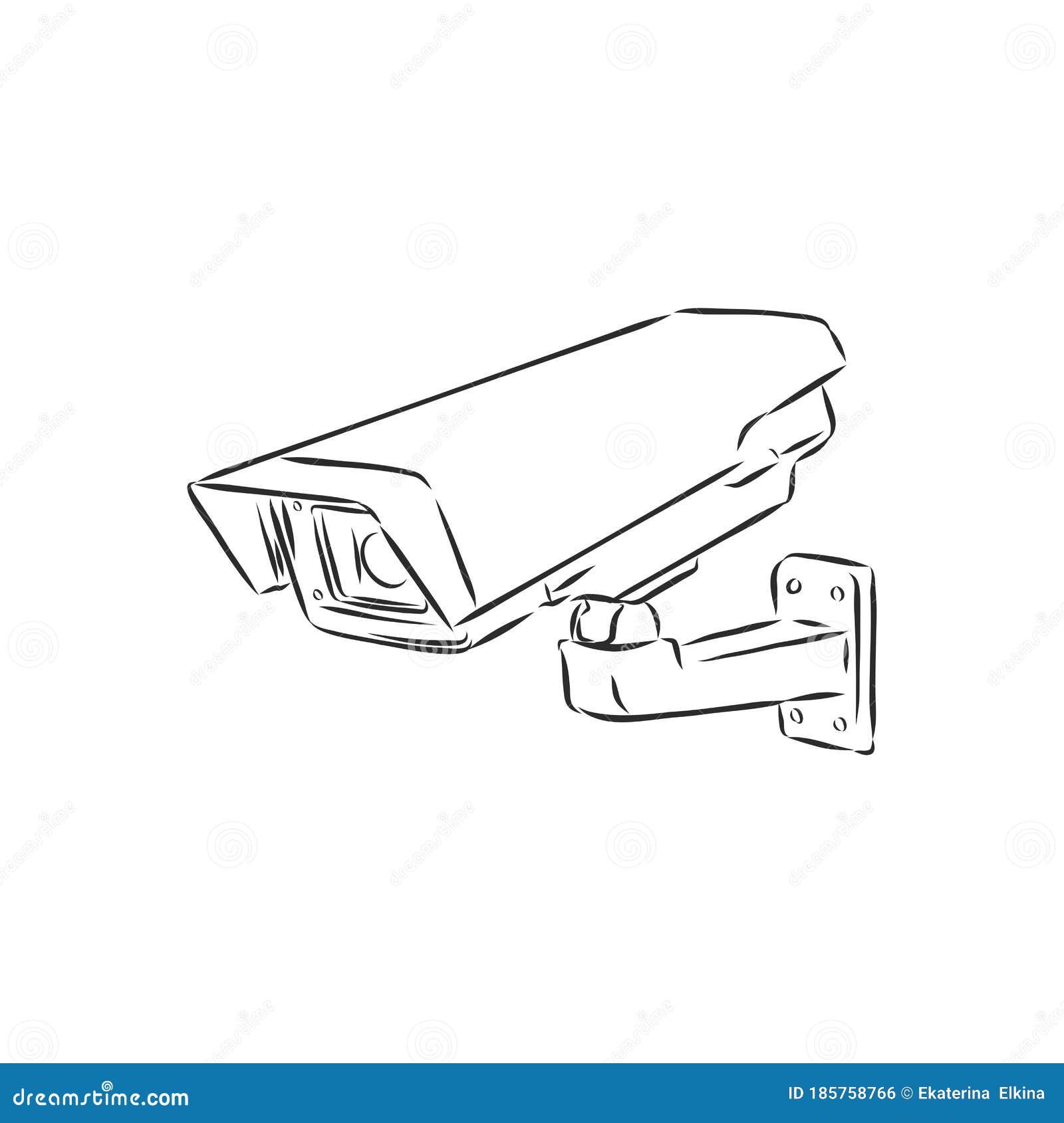 Outdoor Surveillance Camera. Security Camera Vector Sketch Illustration ...