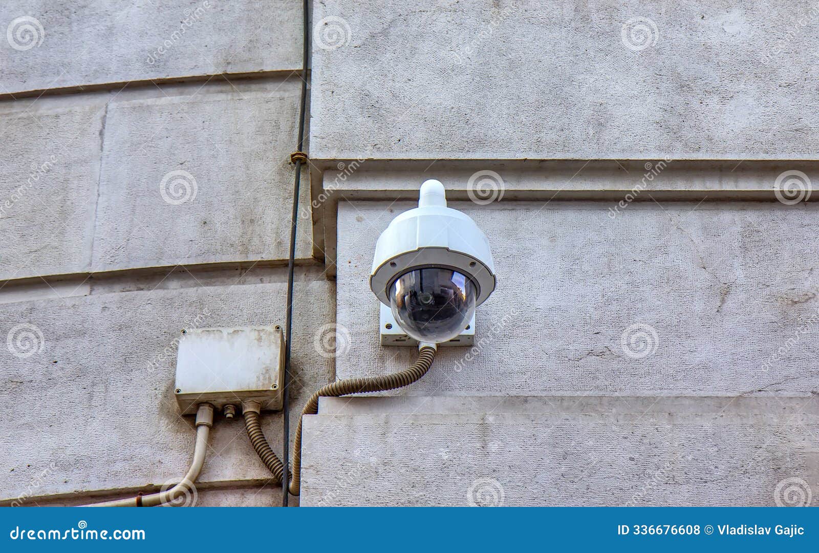 Outdoor Surveillance Camera on Wall Stock Photo - Image of equipment ...