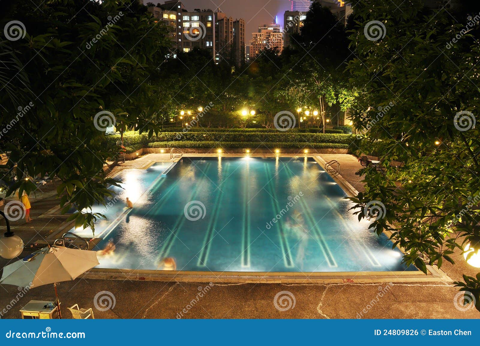 Outdoor swimming pool stock photo. Image of swimming - 24809826