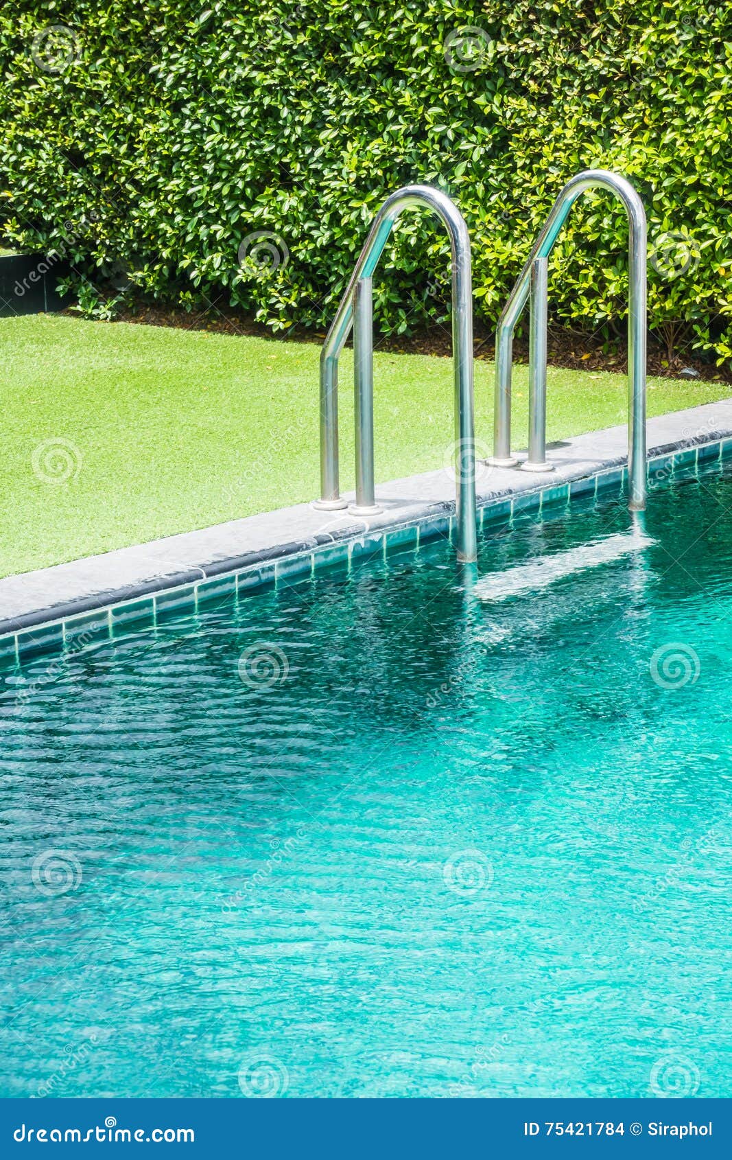 Outdoor swimming pool stock photo. Image of home, vacation - 75421784