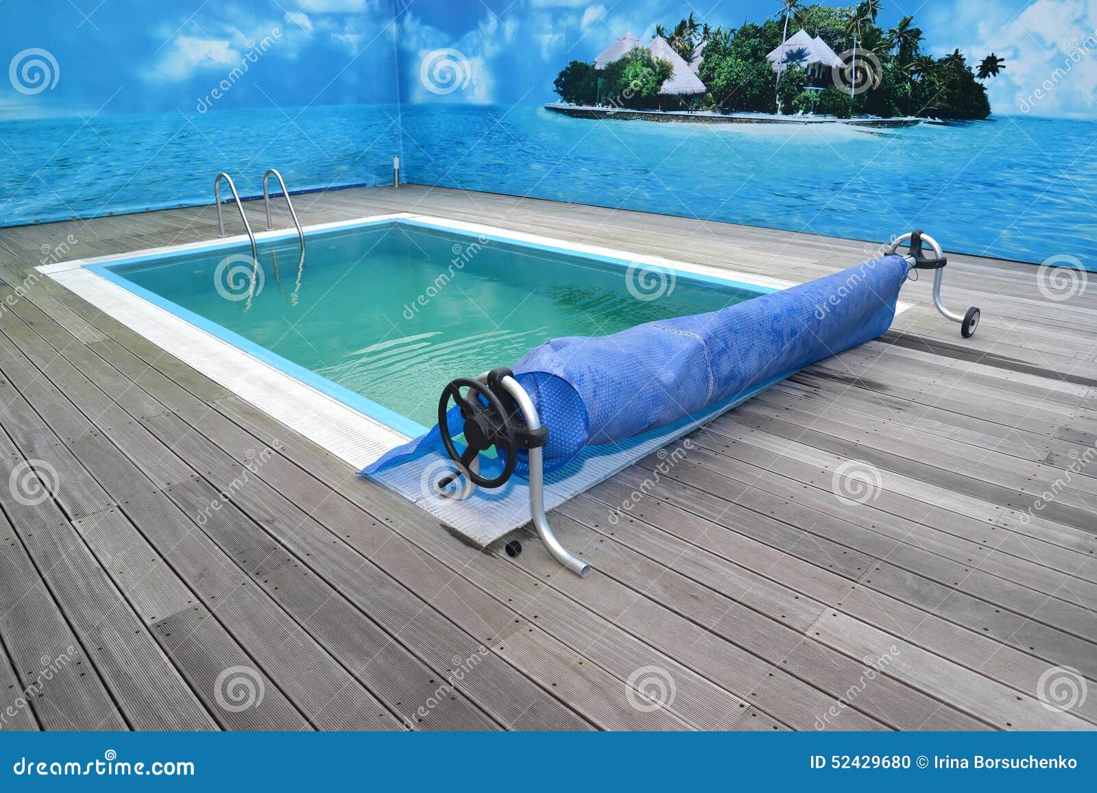 The Outdoor Swimming Pool in the Center of Rest Stock Photo - Image of ...