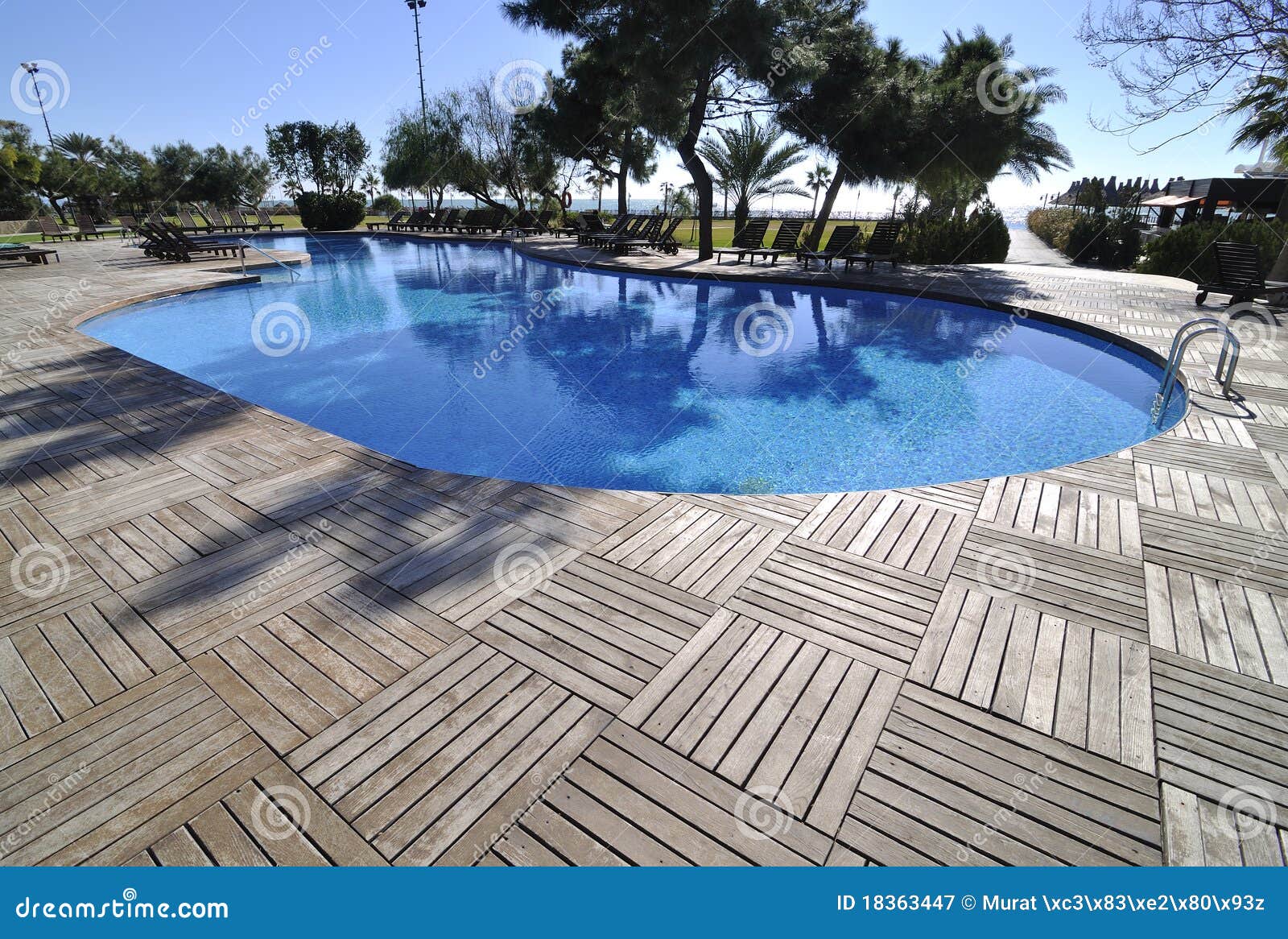 Outdoor Swimming Pool of a Hotel Stock Image - Image of antalya ...