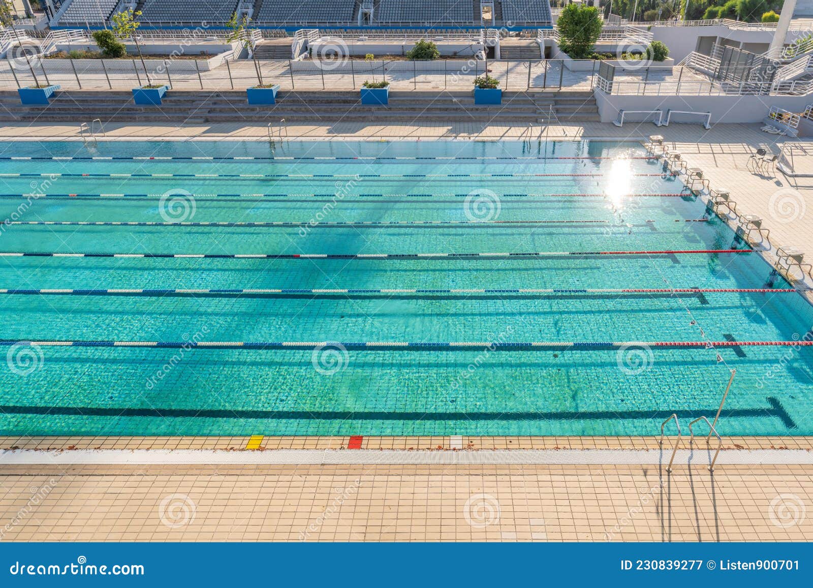 Outdoor Swimming Pool with Sunlight Stock Image - Image of city ...