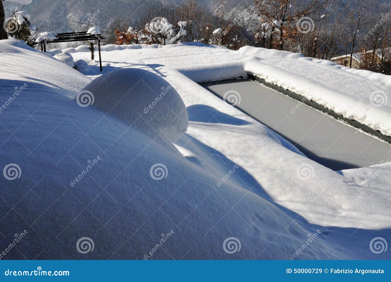 Outdoor Swimming Pool in Winter Stock Image - Image of swimming ...