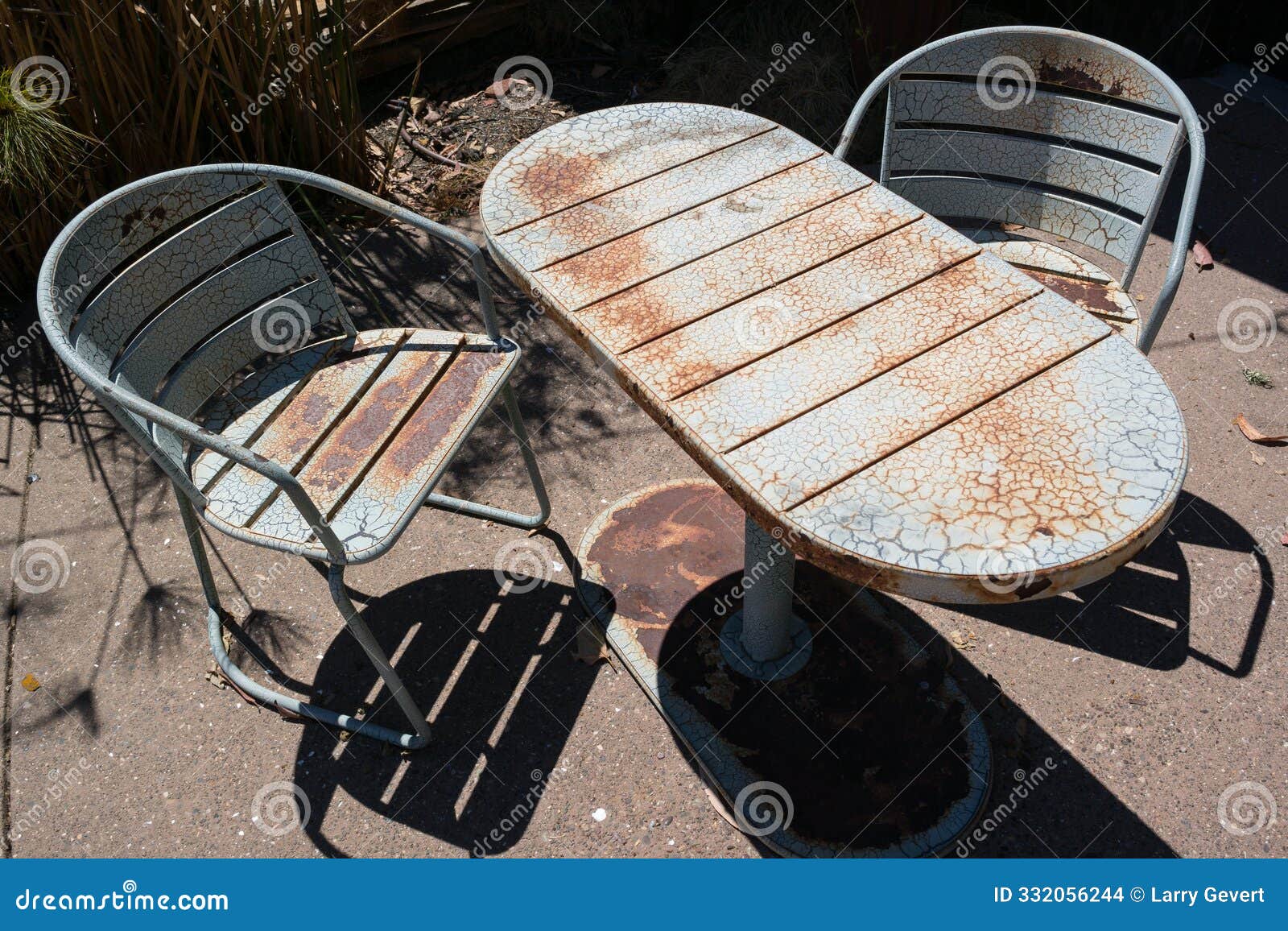 Outdoor Table and Chairs. Attractive Rust Patterns Stock Photo - Image ...