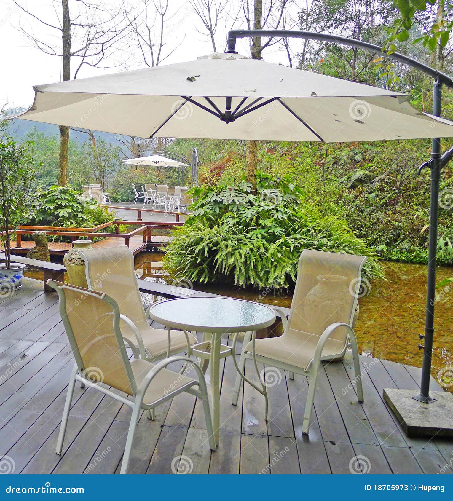 Outdoor tea house stock image. Image of chairs, garden - 18705973