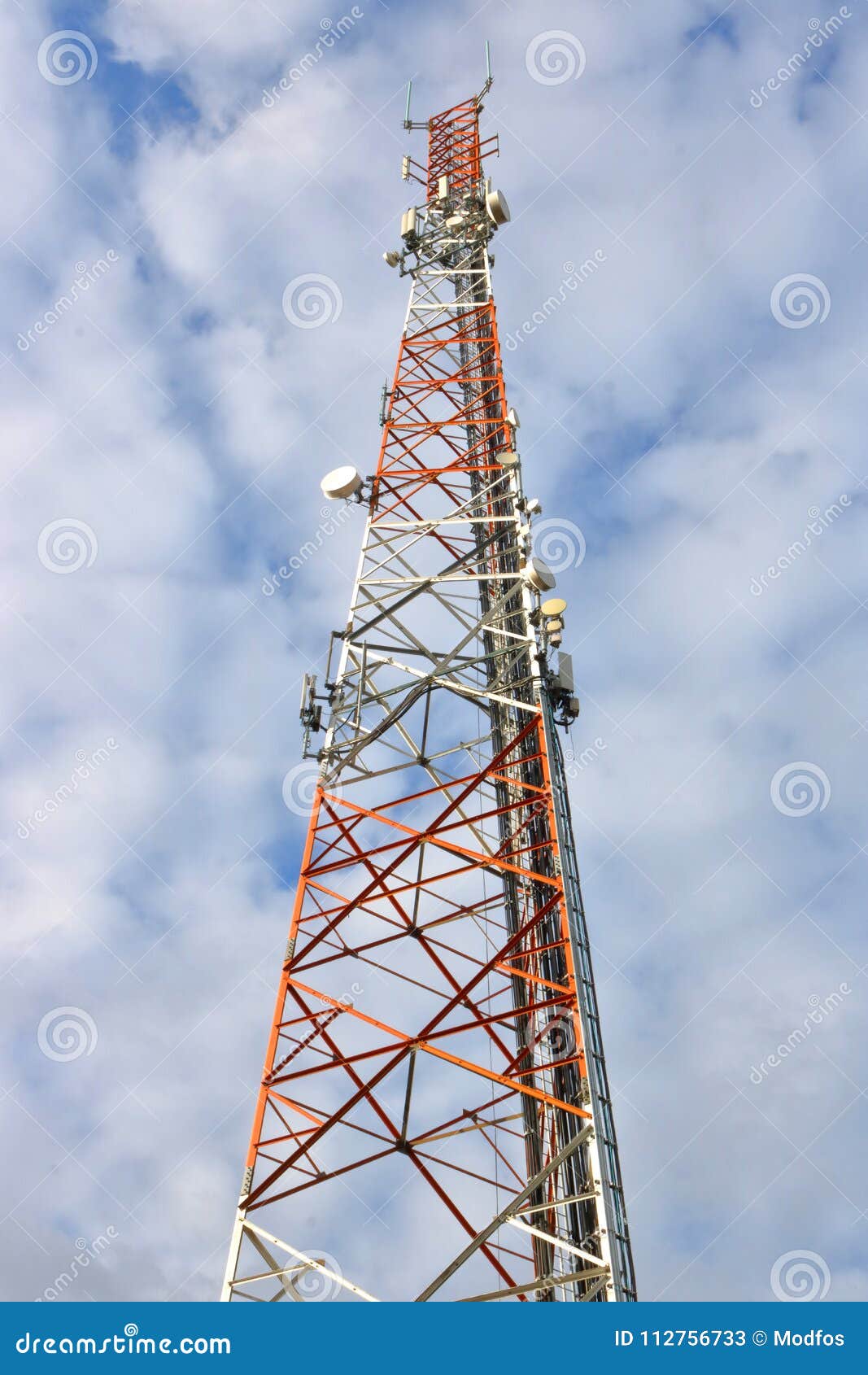 Outdoor Telecommunications Tower Stock Image - Image of broadcast, tall ...