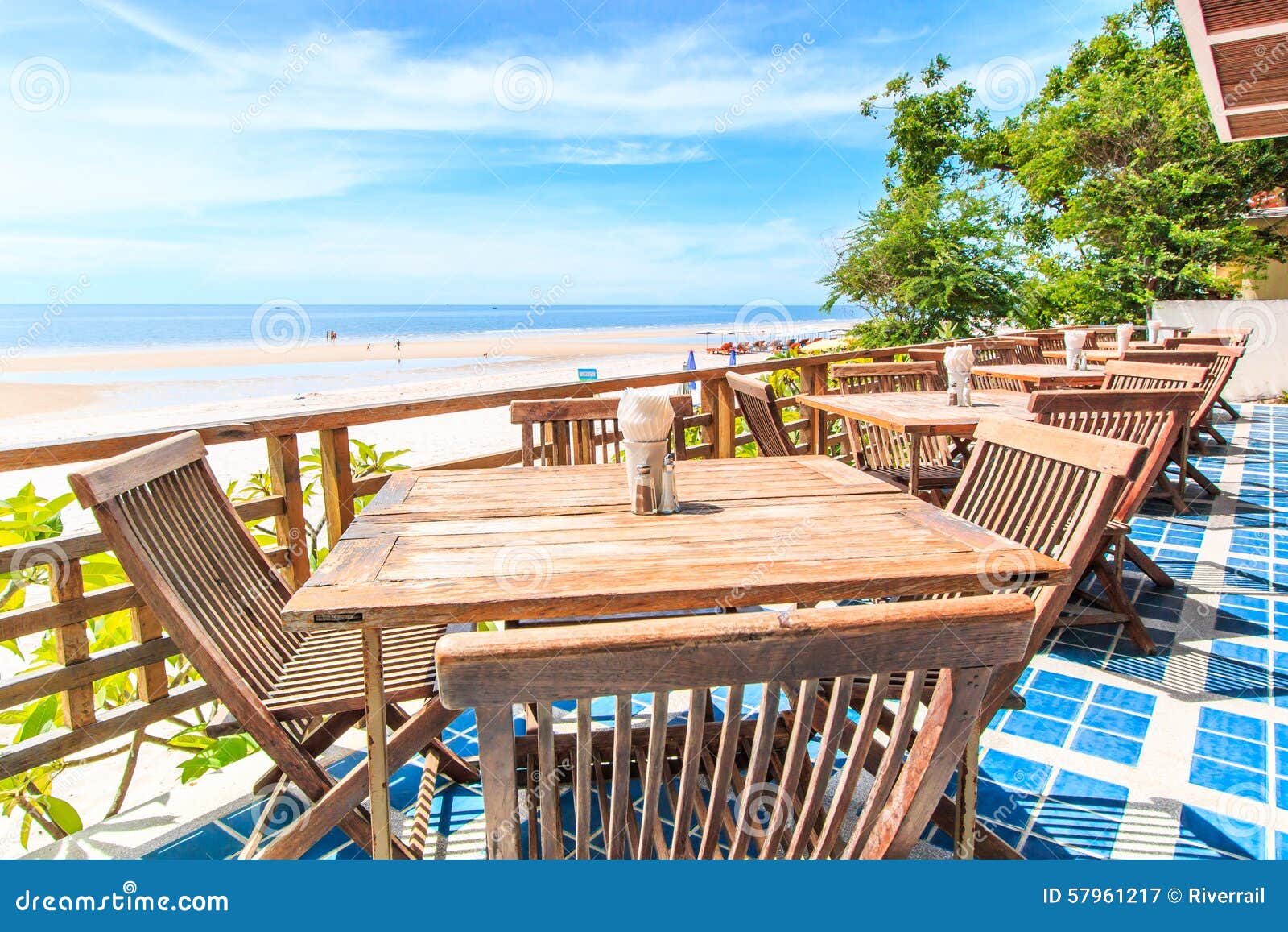 Outdoor Terrace with Sea View Stock Image - Image of balcony, chairs ...