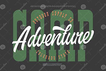 Outdoor Theme Script and Slab Serif Fonts Vector Stock Vector ...