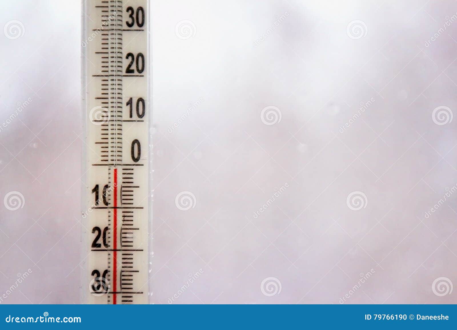 Outdoor Thermometer with Negative Mark Temperature Stock Photo - Image ...