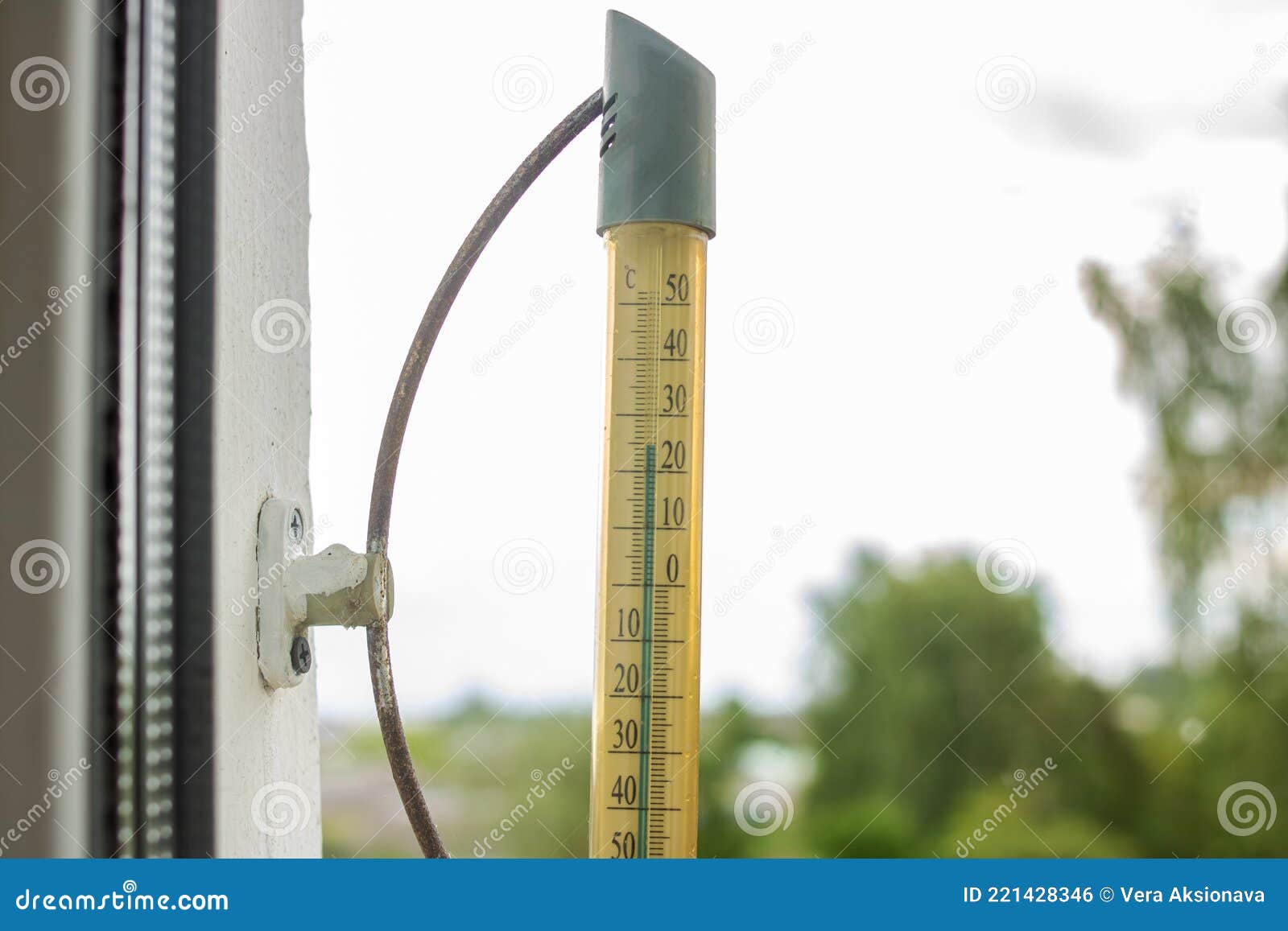Outdoor Thermometer on the Window Close Up Stock Photo - Image of ...