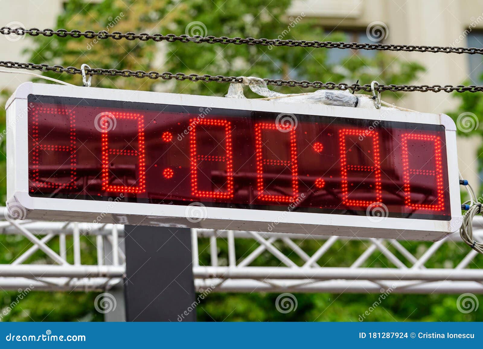 Outdoor Time Panel Display for Competitors Set Up on a Metallic Surface ...