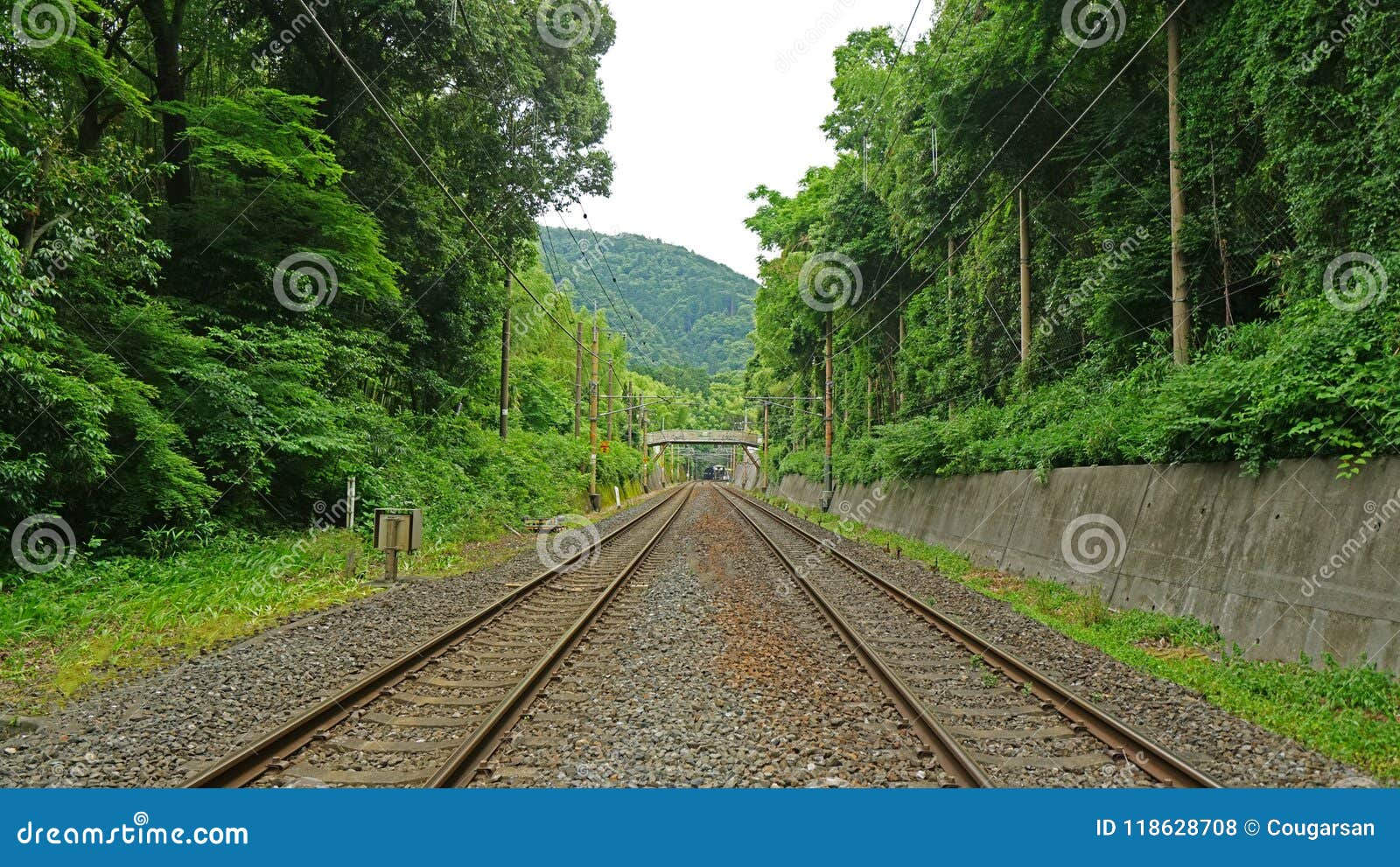 Outdoor Train Track in Japan from Perspective Angel Stock Photo - Image ...
