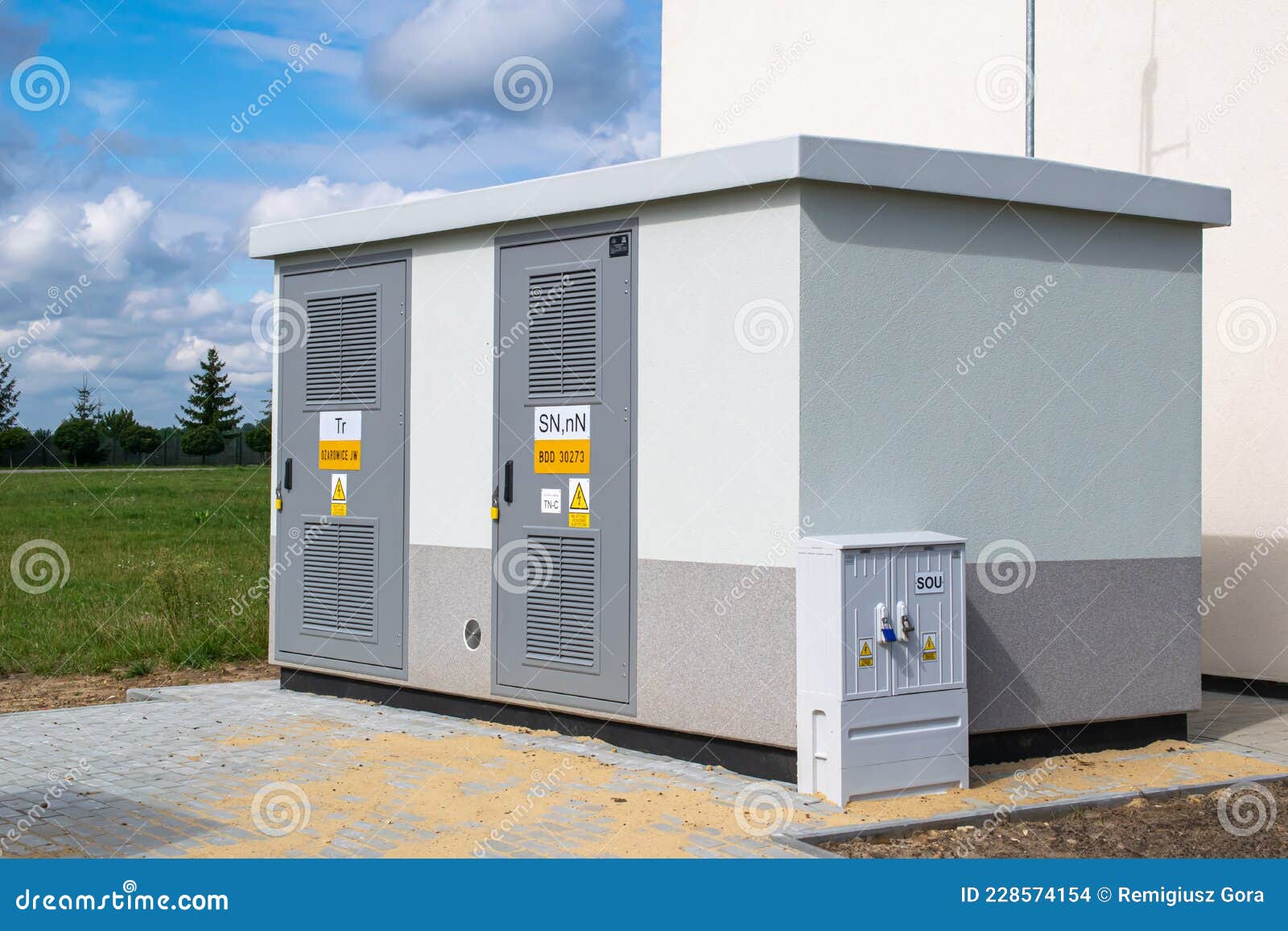 Outdoor Transformer Station on a Sunny Day Stock Photo - Image of ...