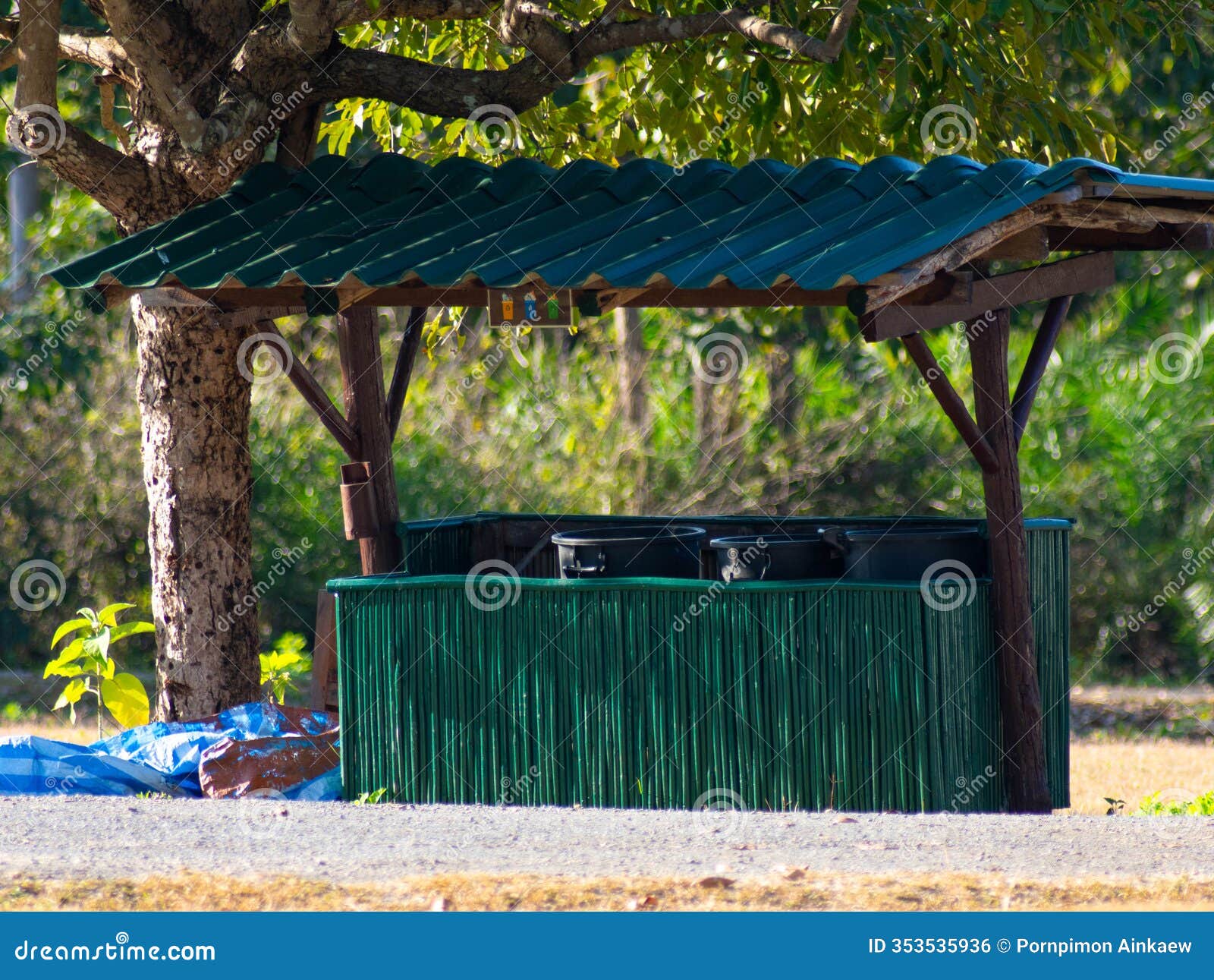 Outdoor Trash Bins for Separating Waste in Public Parks. Caring about ...