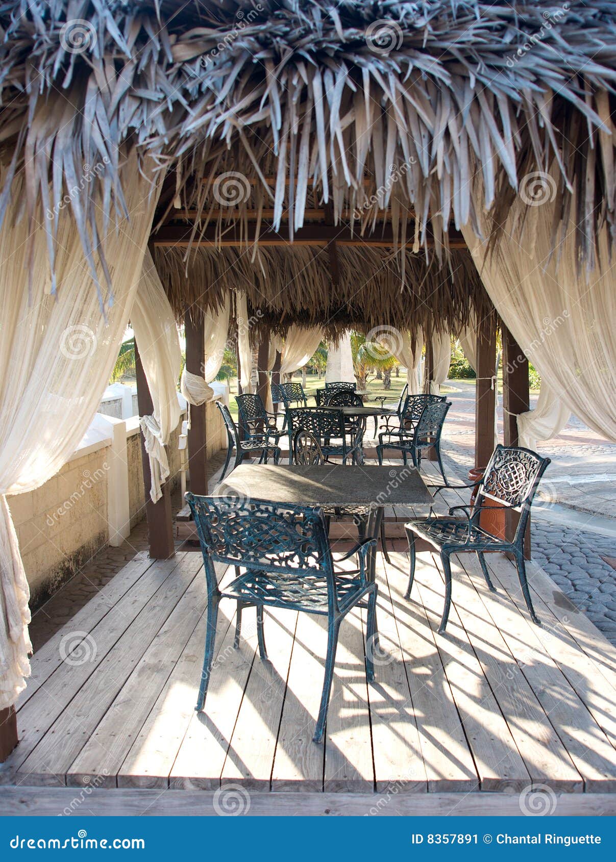 Outdoor Tropical Eating Area Stock Image - Image of outdoor, tropics ...