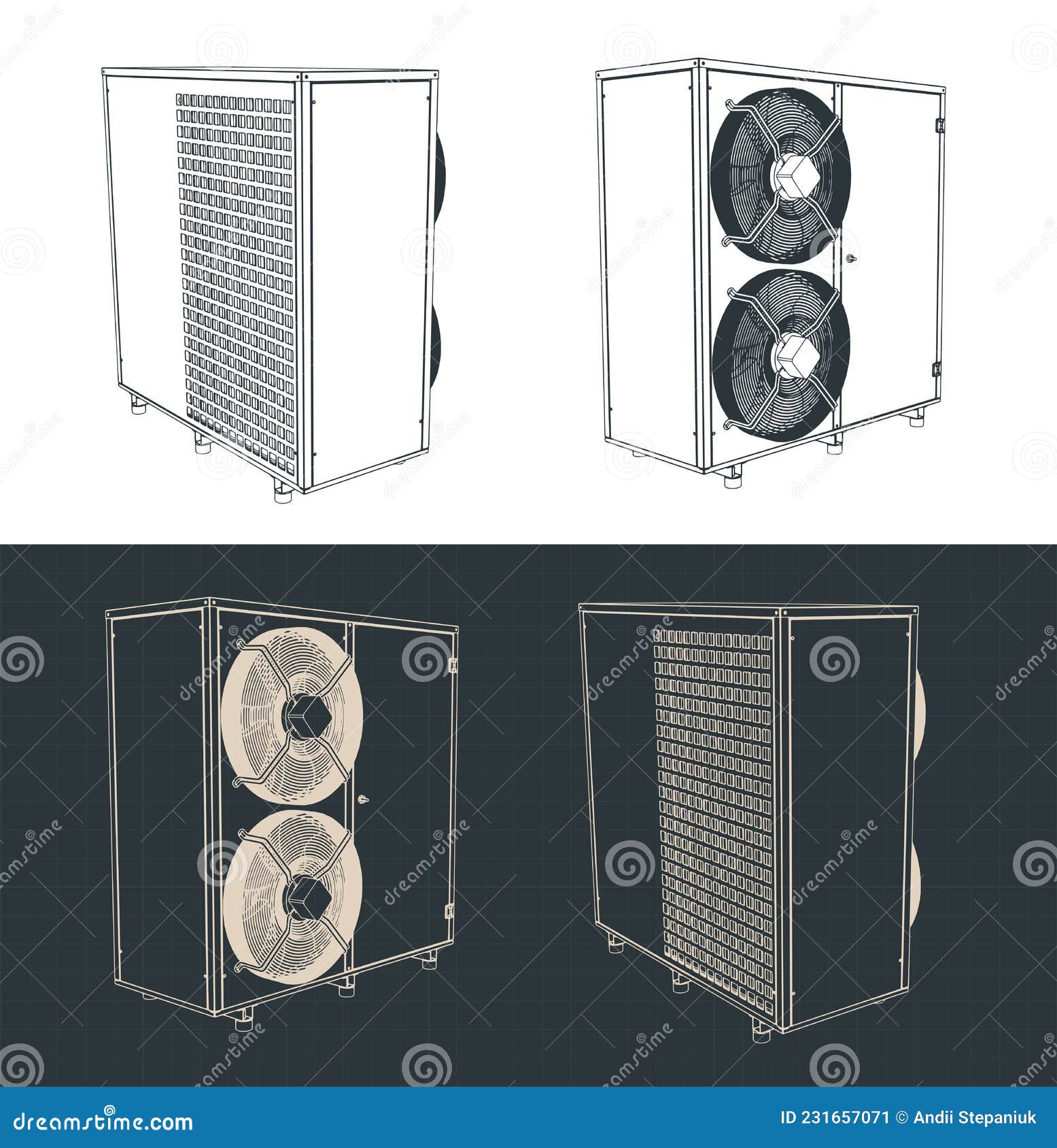 Outdoor Unit of Air Conditioner Stock Vector - Illustration of rooftop ...