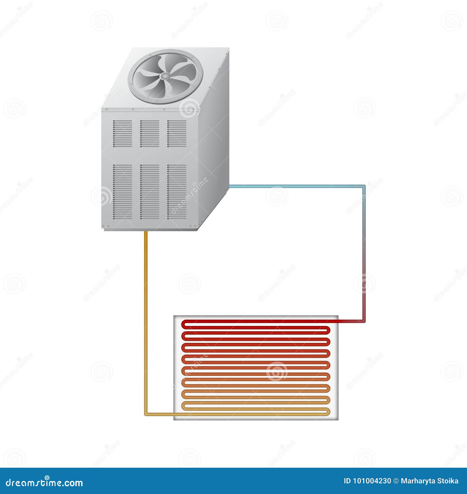 The Outdoor Unit Of The Chiller. Vector Illustration | CartoonDealer ...