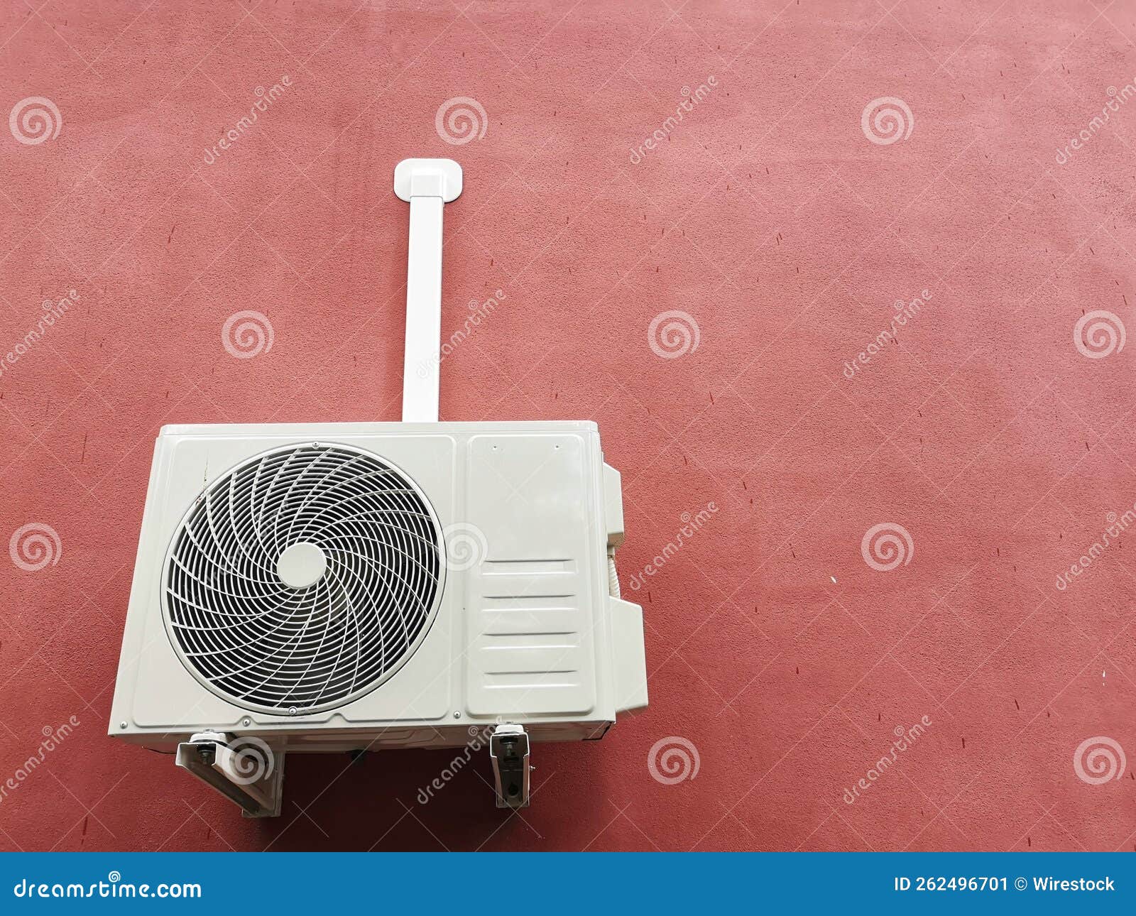 Outdoor Unit of a White Conditioner on a Red Surface Stock Image ...