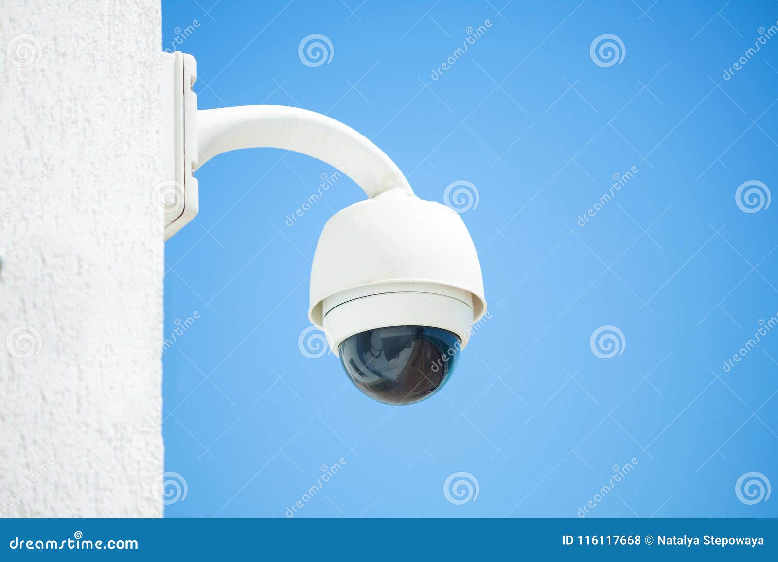 Outdoor Video Surveillance Camera , Dome Security Camera on the Street ...