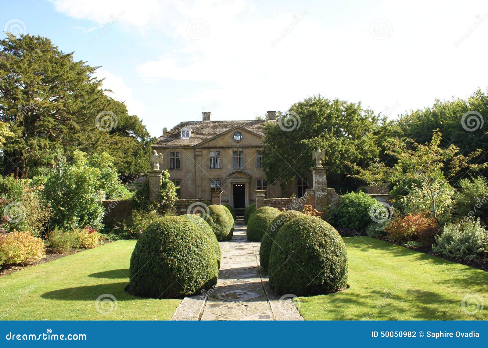 Outdoor View. Entrance. Topiary. Stock Photo - Image of sculptured ...
