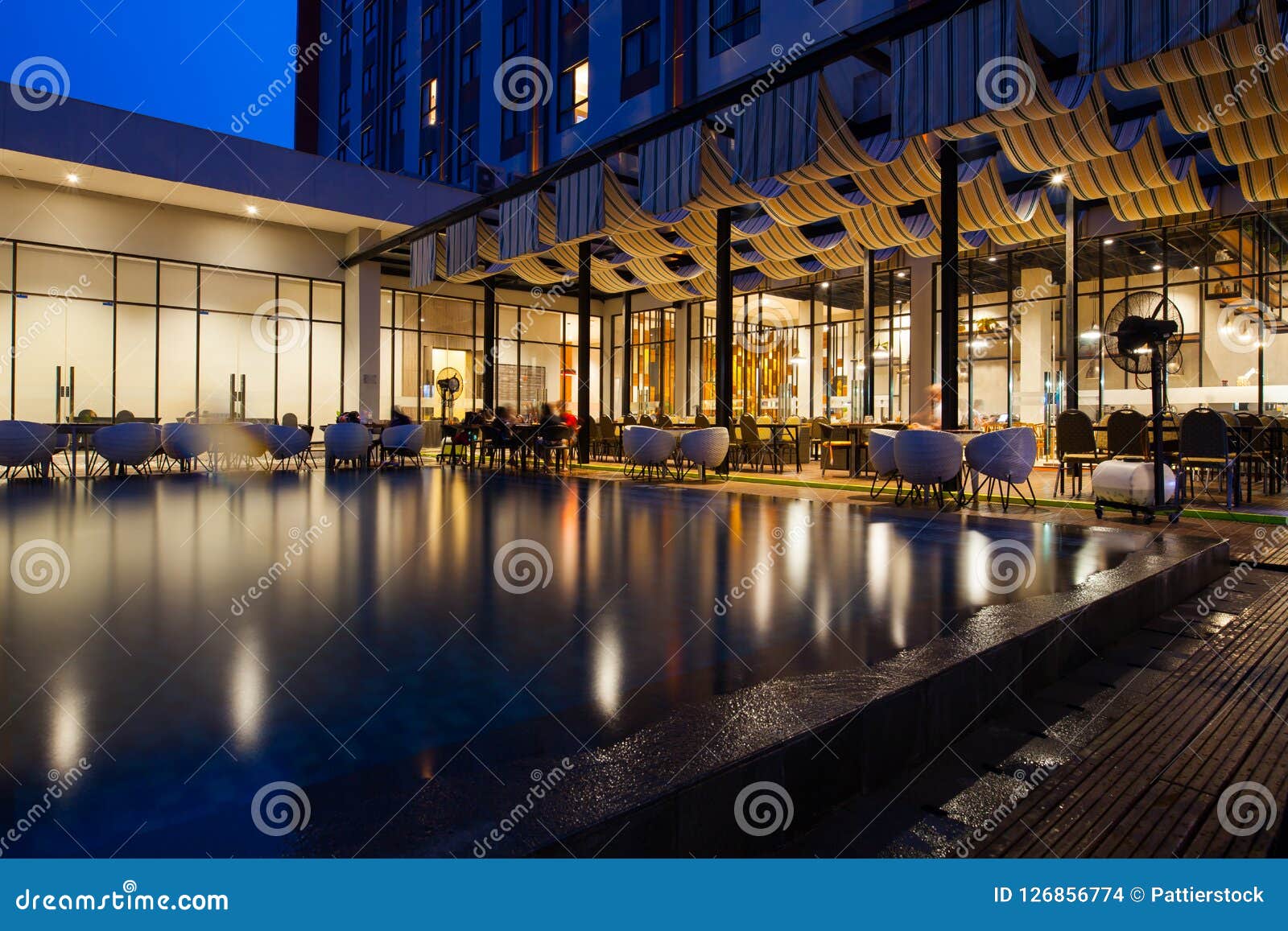 Outdoor View of Modern Restaurant Building Stock Photo - Image of ...