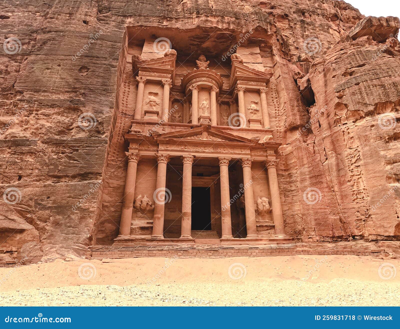 Outdoor View of the Monastery in Petra, Jordan Stock Photo - Image of ...