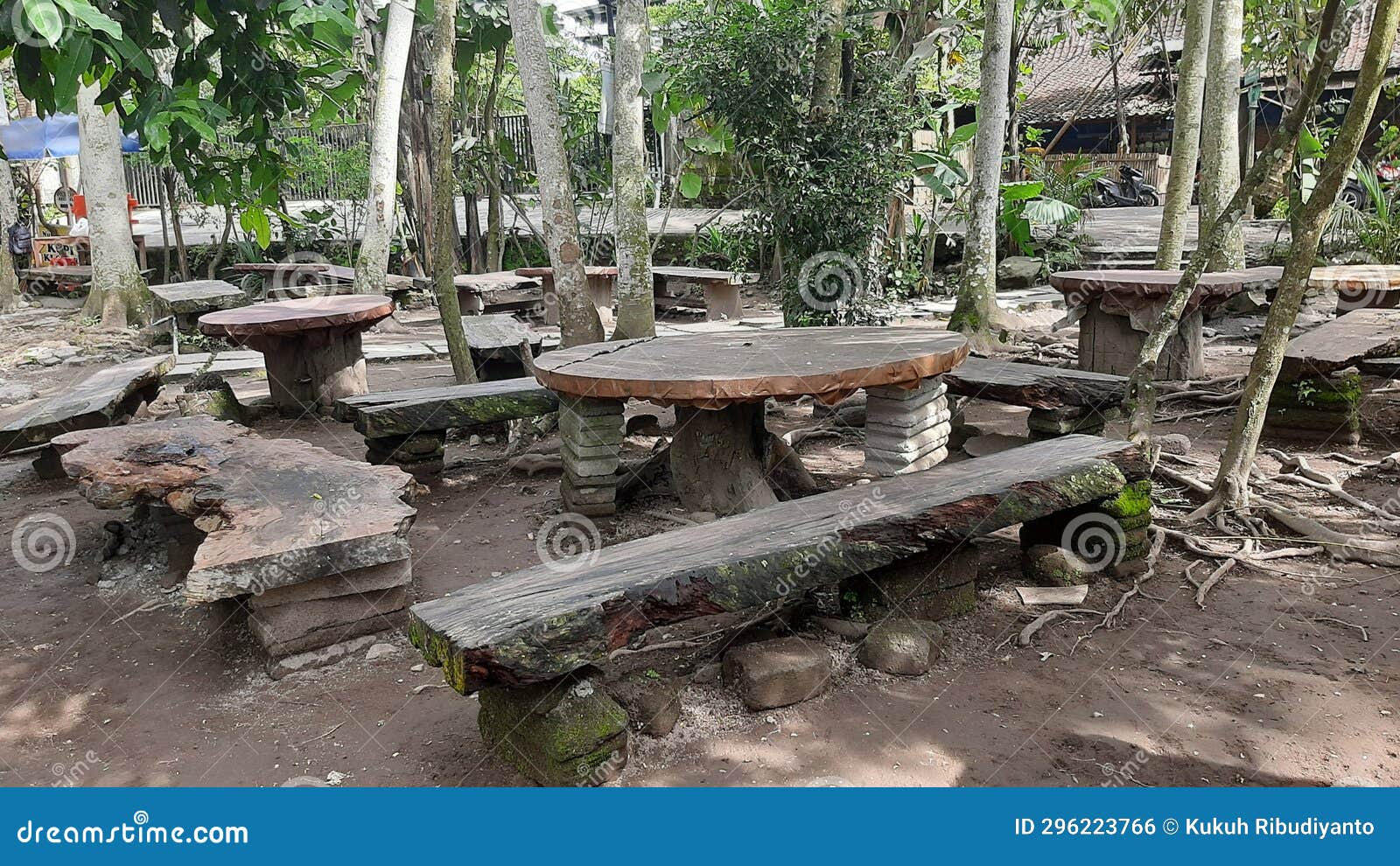 Outdoor waiting area stock photo. Image of pond, furniture - 296223766