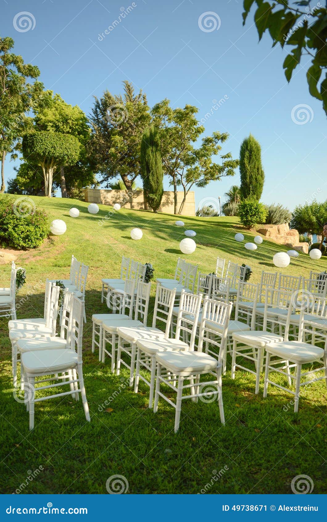 Outdoor Wedding Reception. Wedding Decorations Stock Image - Image of ...