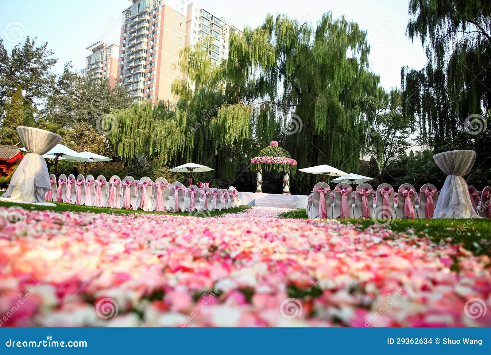 Outdoor wedding Scene stock photo. Image of gathering - 29362634
