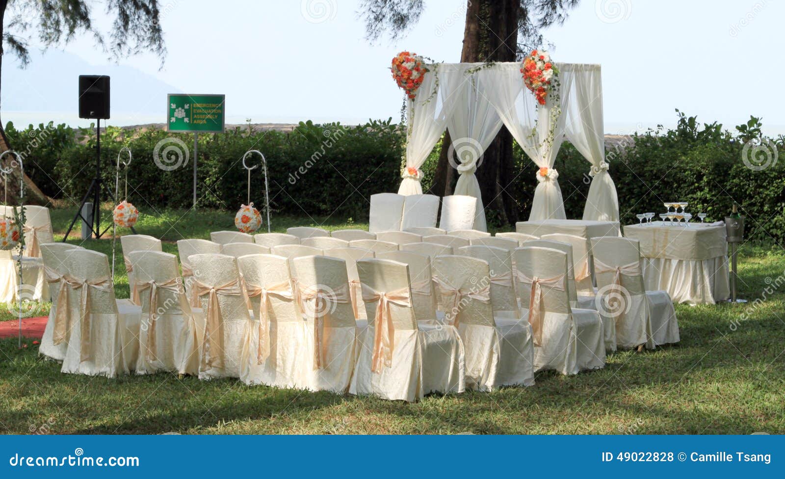 Outdoor Wedding Venue stock photo. Image of bridegroom - 49022828