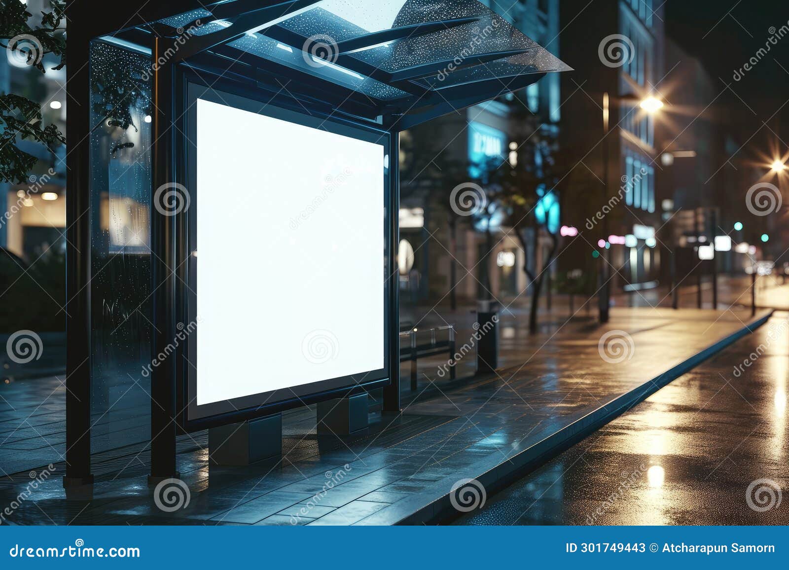 Outdoor White Blank Empty Advertising Mockup for Advertising Stock ...