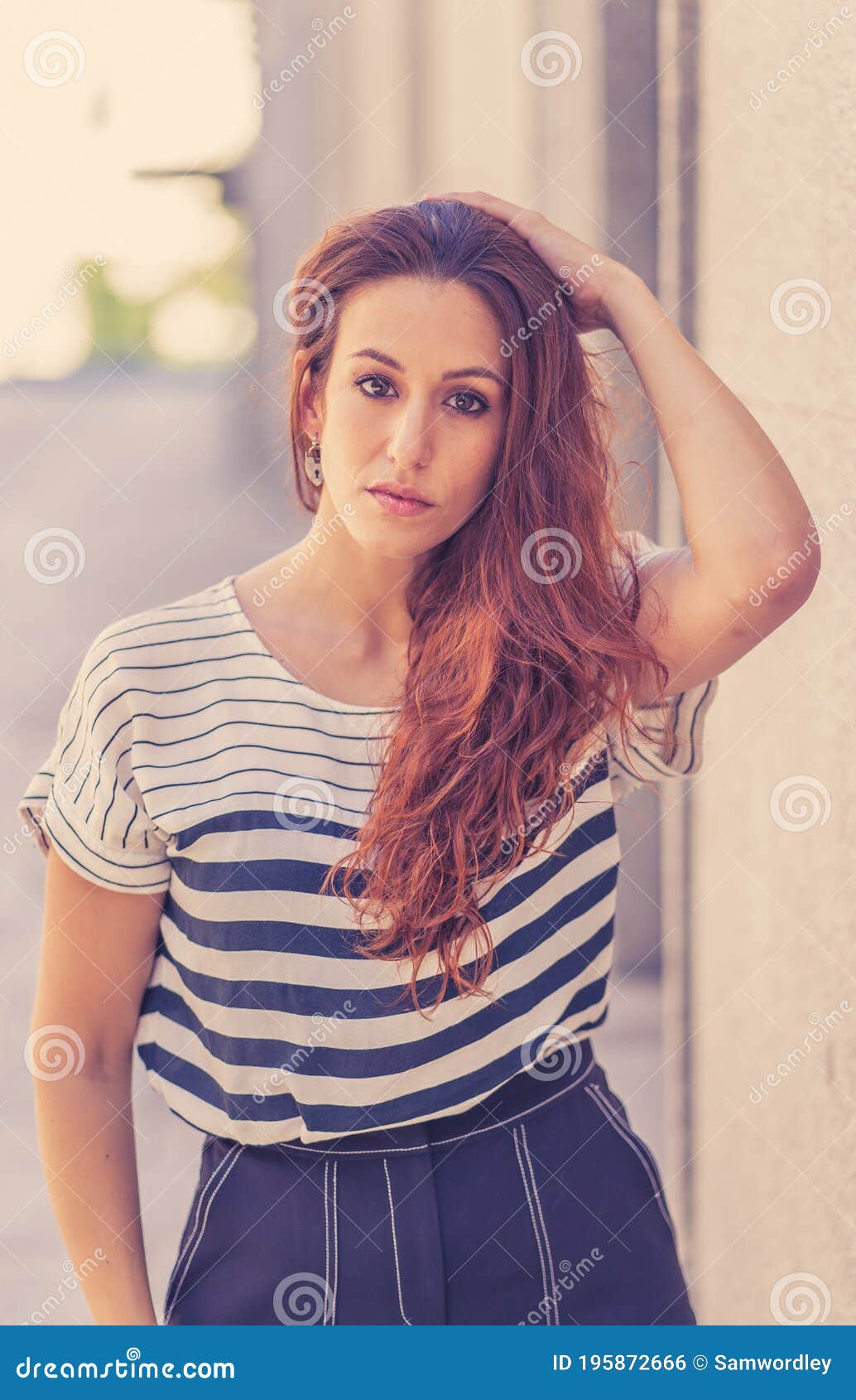 Young Attractive Red Haired Woman Looking With Natural Beauty Real
