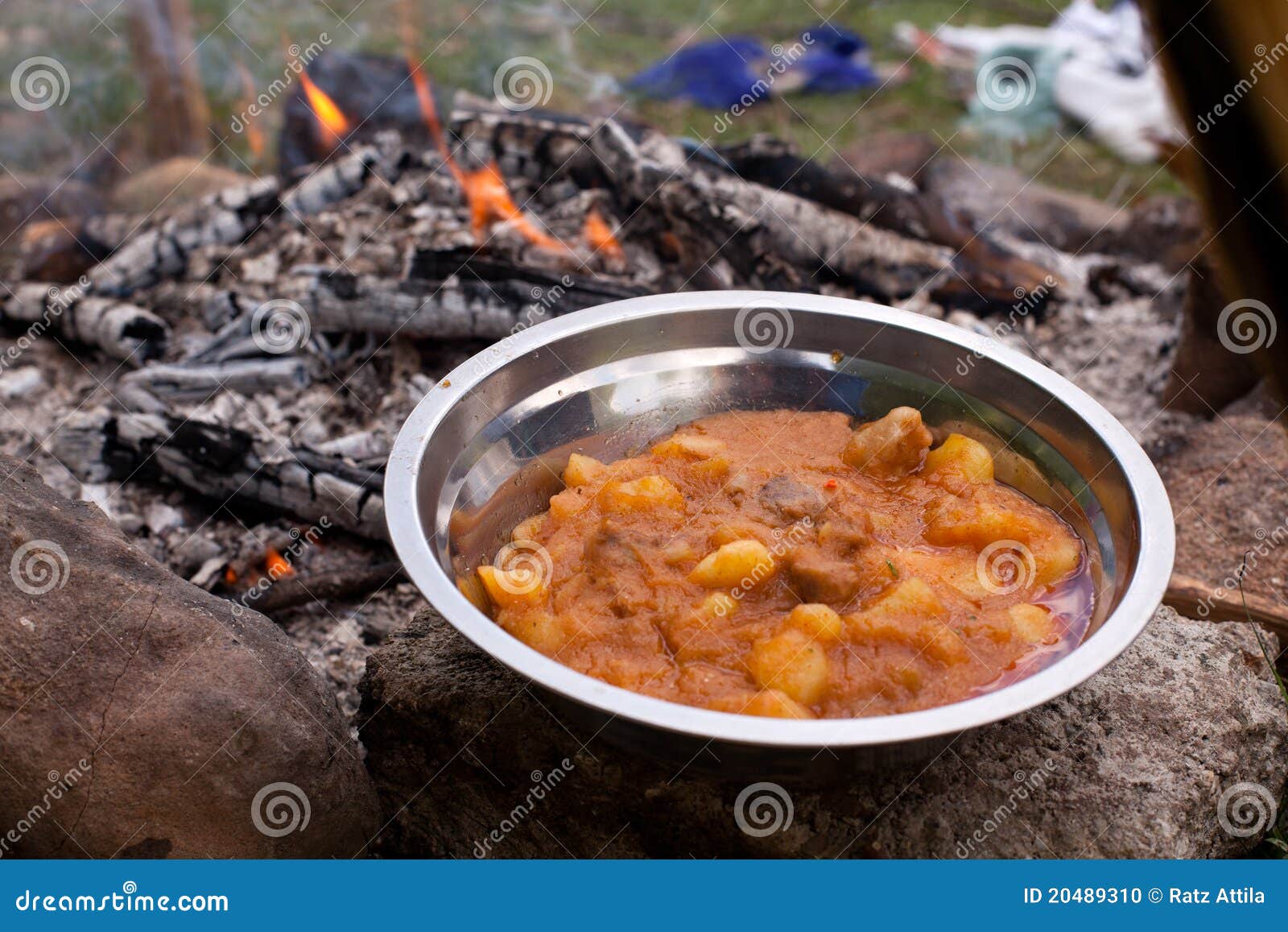 Outdoors Cooked Stew Boiling on the Fire Stock Photo - Image of iron ...