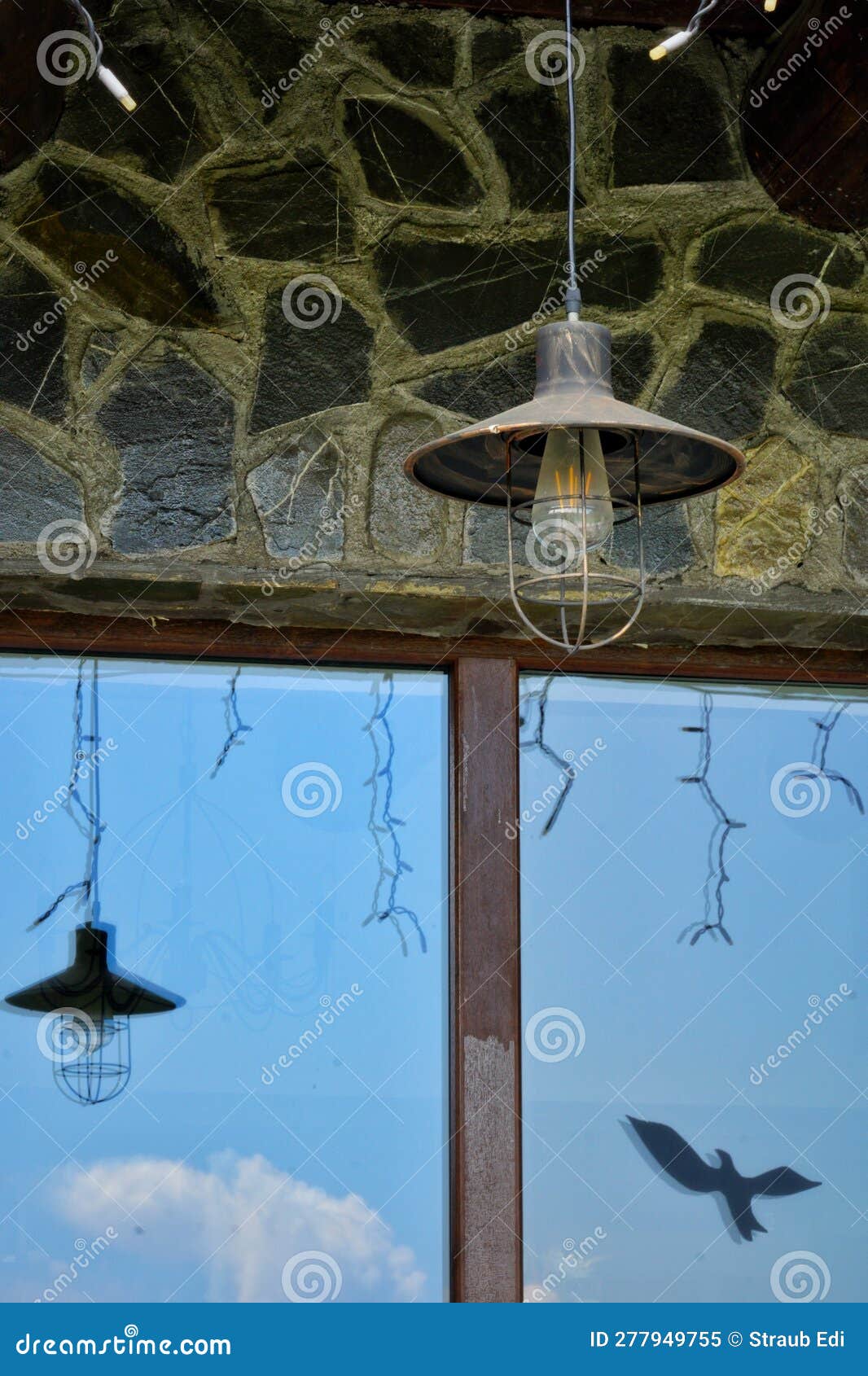 Outdoors Lamp and Its Reflection Stock Image - Image of reflection ...