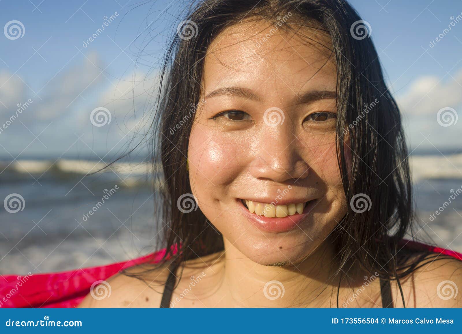 Outdoors Lifestyle Portrait Of Young Beautiful And Happy Asian Korean