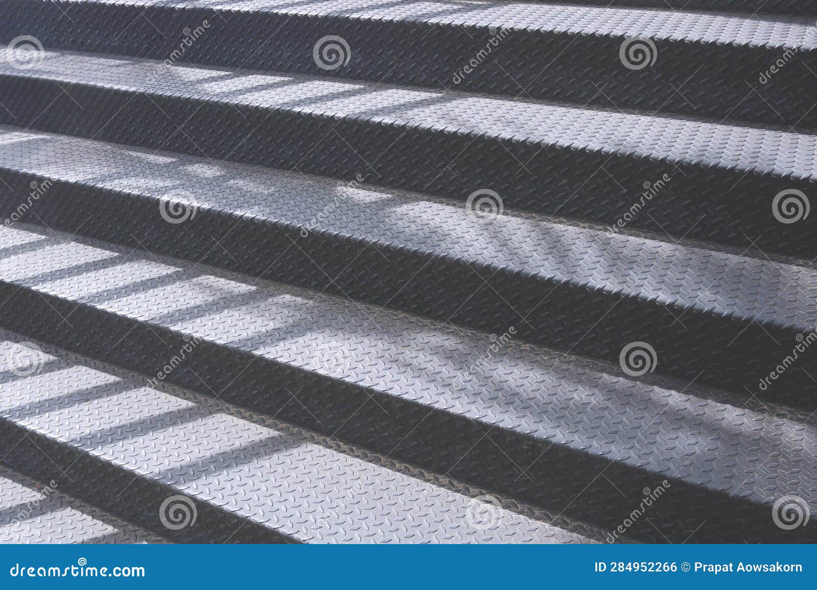 Outdoors Metal Staircase Background with Light and Shadow on Steel ...