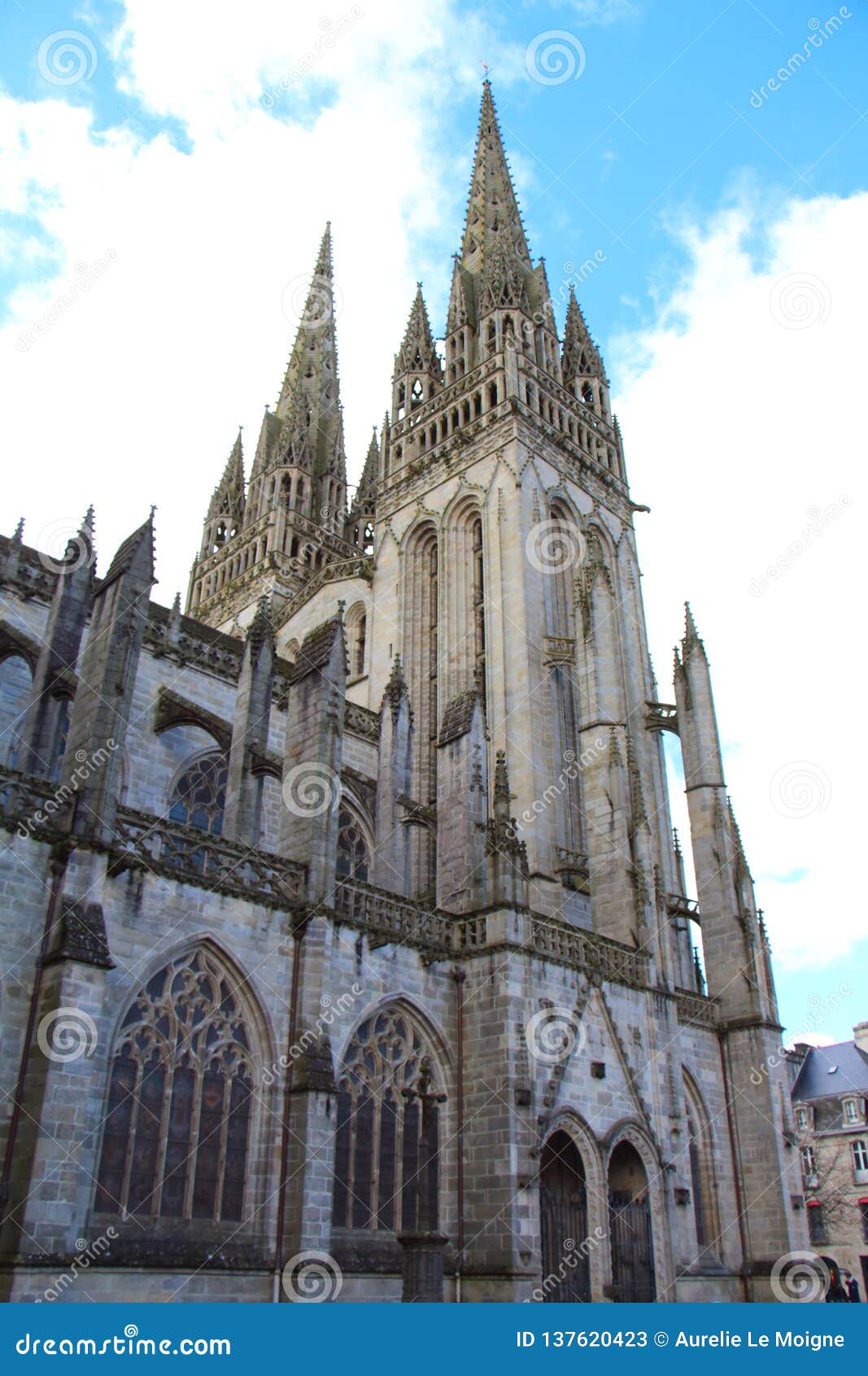 Saint Corentin Cathedral in Quimper Stock Image - Image of cross ...