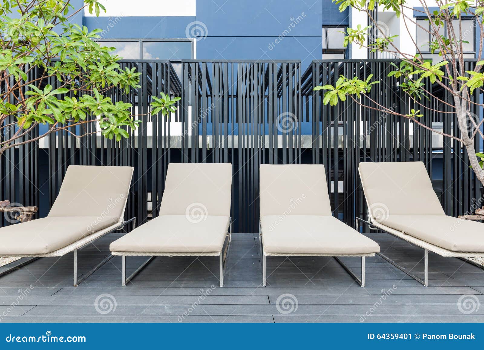 Outdoors Seating Arrangement in Relaxation Zone at Modern Building ...