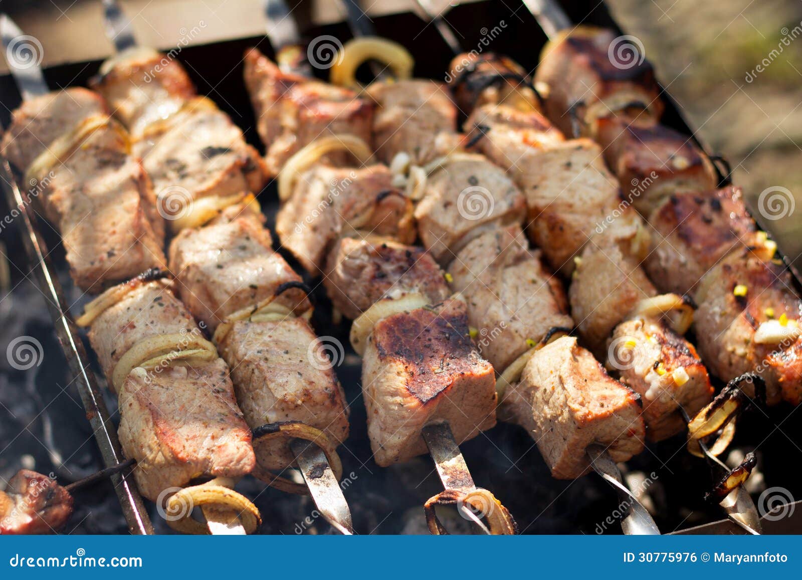 Shishlik And Kebab On Mangal Grill, Darband, Tehran, Iran Royalty-Free ...