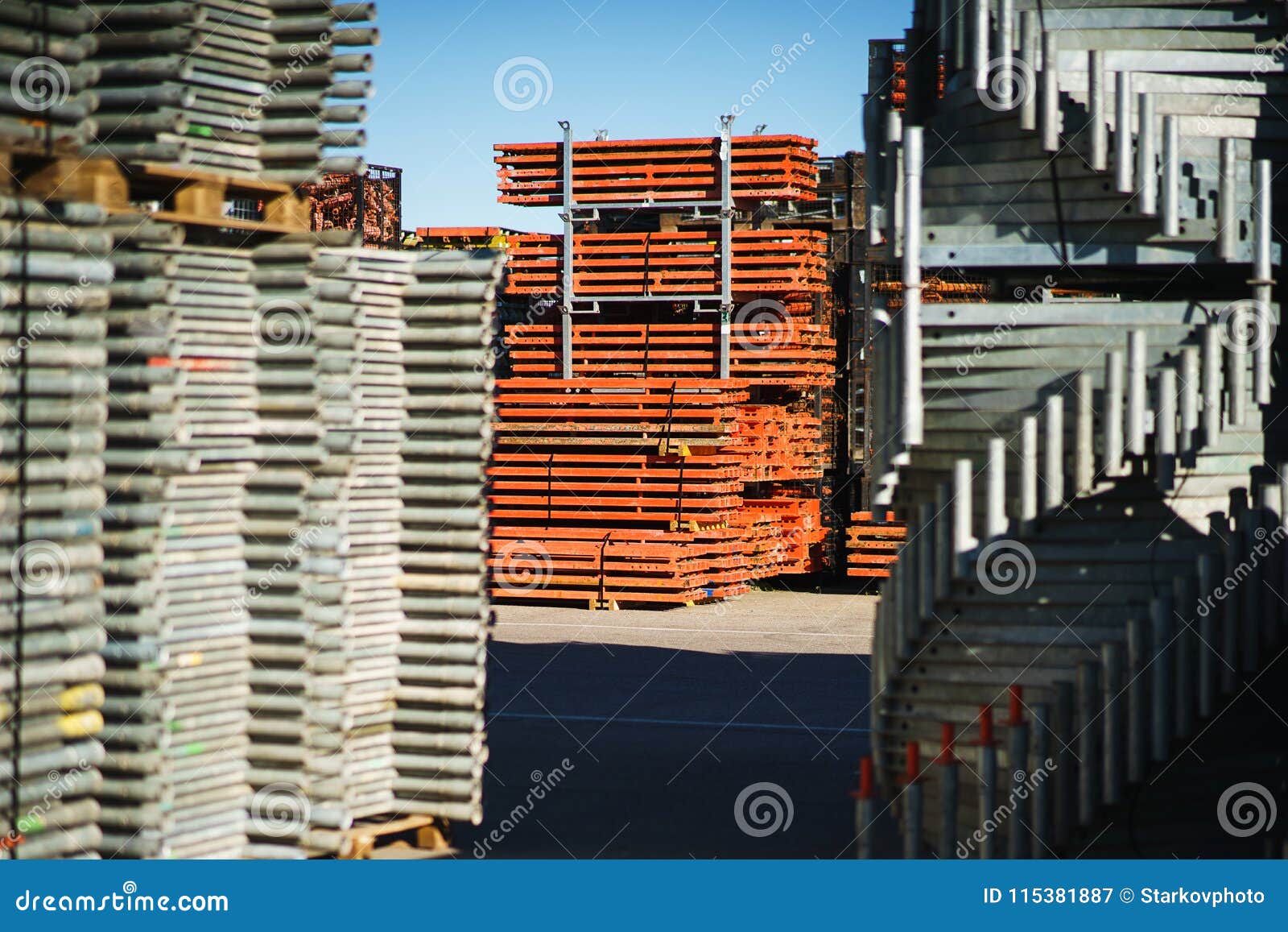 Outdoors Storage of Special Metal Structures. Stock Image - Image of ...