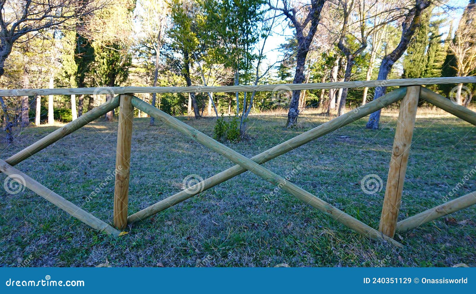 Outdoors Wooden Log Fencing Stock Image - Image of gardens, outdoors ...