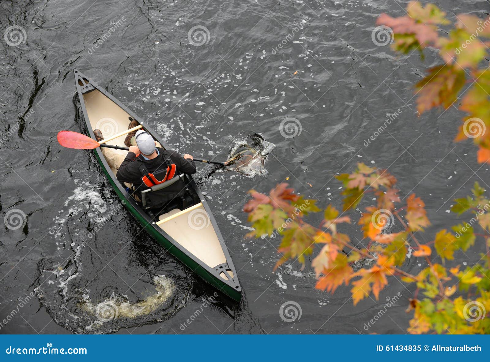 Outdoorsy Man in a Kayak in the Fall Stock Image - Image of seasonal ...