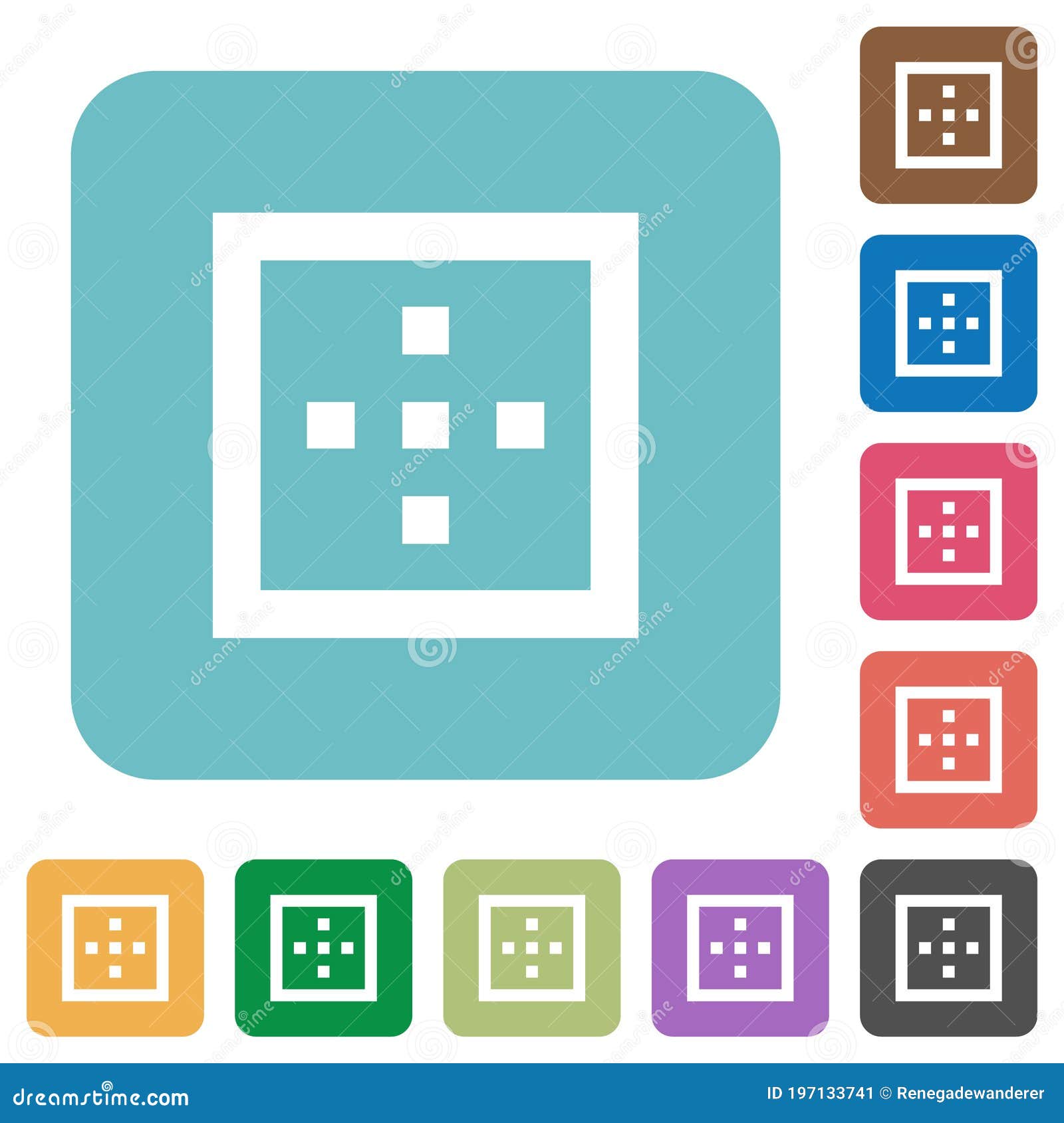 Outer Borders Rounded Square Flat Icons Stock Vector - Illustration of ...