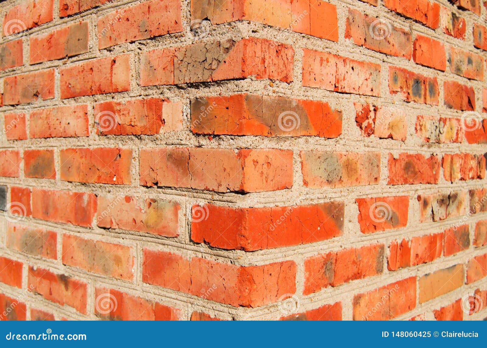 The Outer Corner of Old Brick Wall Stock Image - Image of corner ...