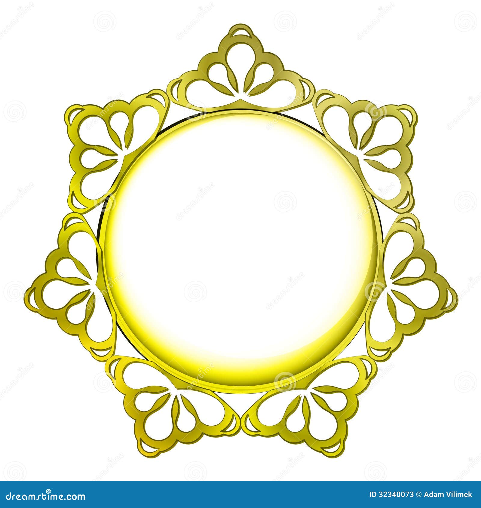 Outer Decorated Golden Baroque Vector Circle Frame Stock Vector ...