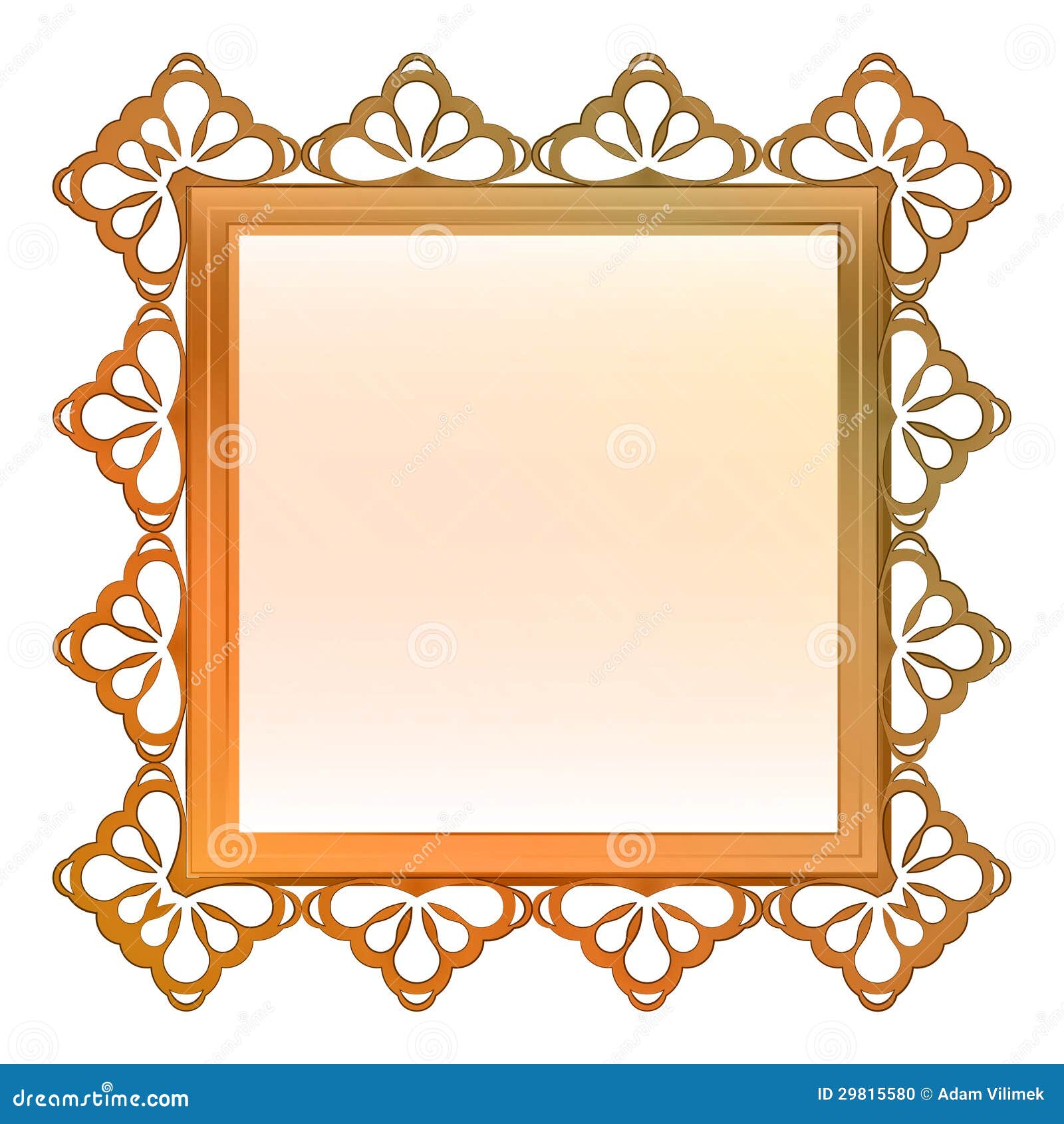 Outer Decorated Metallic Bronze Square Frame Stock Illustration ...