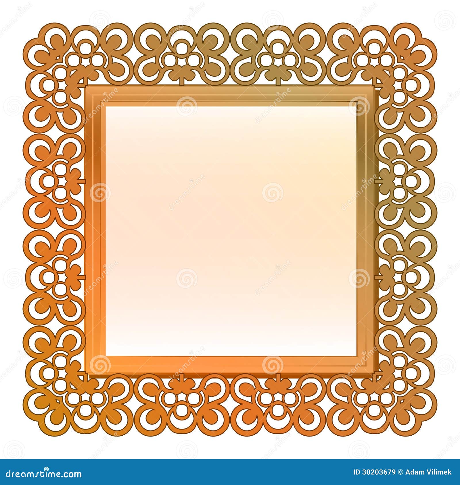 Outer Decorated Vector Bronze Square Frame Stock Vector - Illustration ...