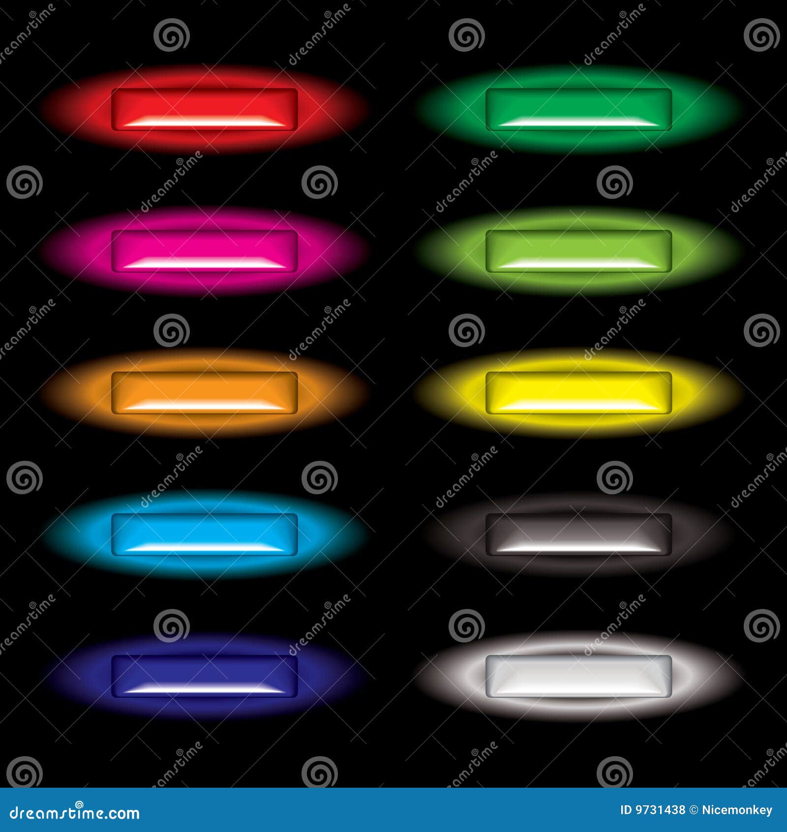 Outer glow button shine stock vector. Illustration of stickers - 9731438