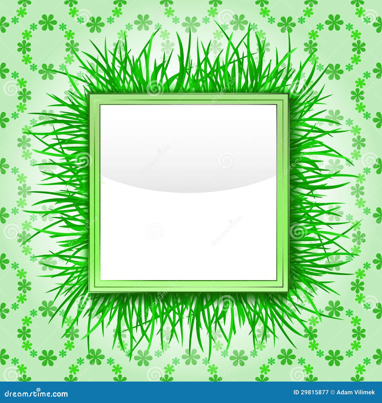 Outer Grass Square with Green Foliage Pattern Stock Illustration ...